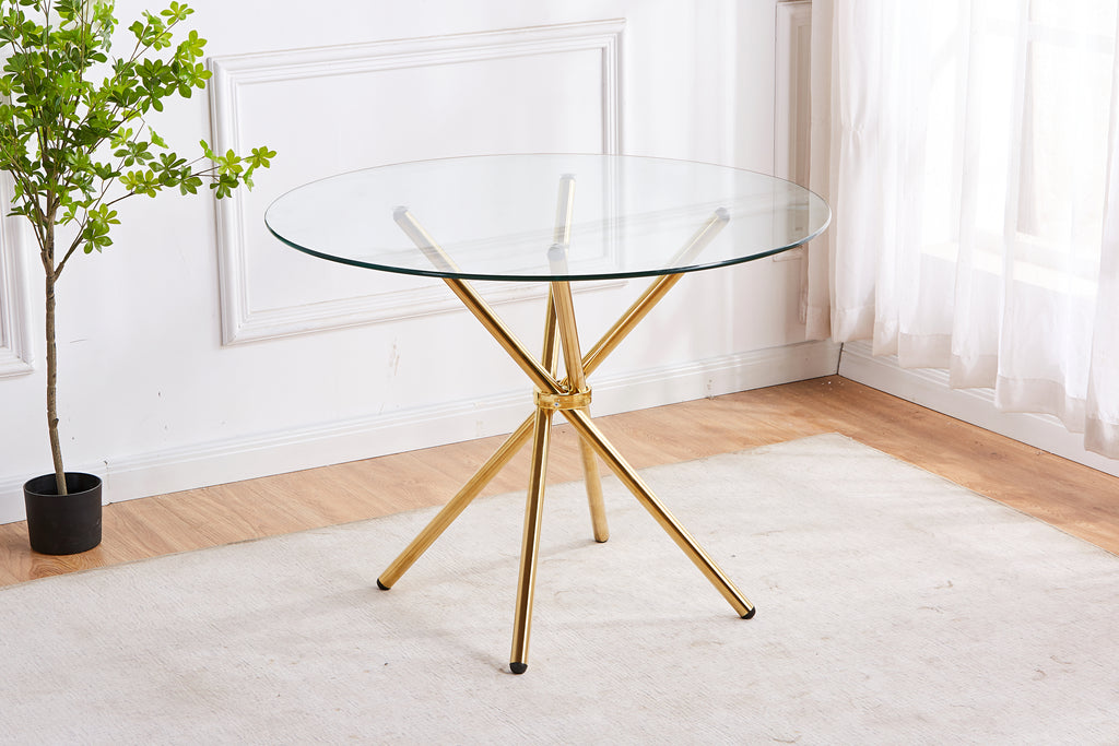 Pozbee Spiral Round Glass Dining Table 40" – oJackArt